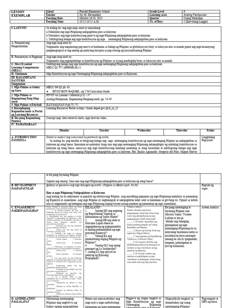 Q1 DLL Ap6 Week 8 | PDF