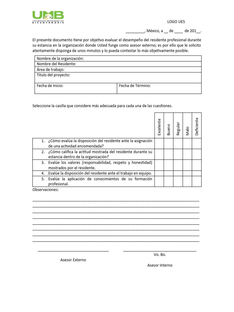Formato Evaluacion | PDF