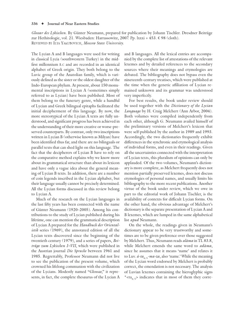 Comprehensive Lycian Language Glossary | PDF | Linguistics | Human ...