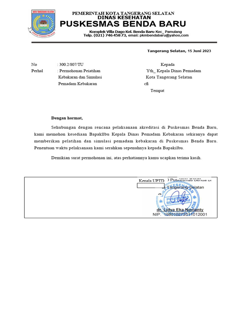Pelatihan Simulasi Kebakaran Puskesmas | PDF