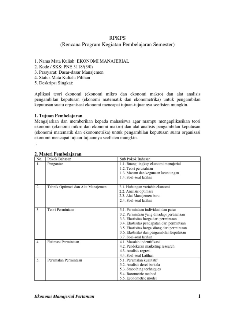 Modul Ekonomi Manajerial | PDF