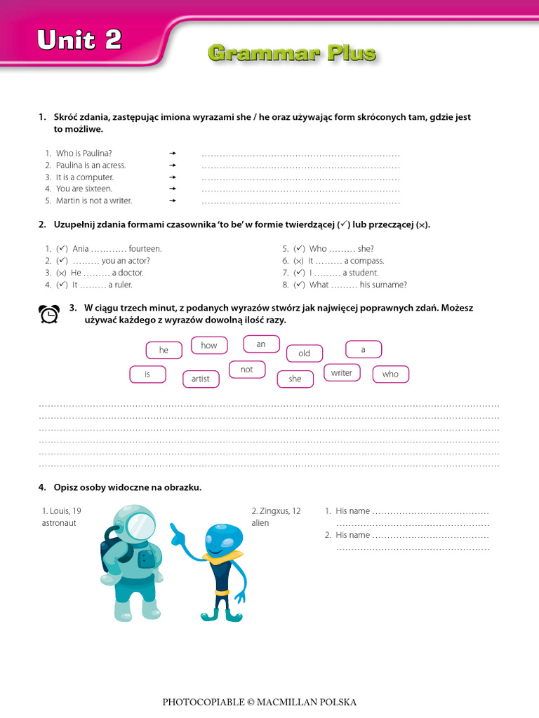 Grammar Plus 1 Unit 2 | PDF