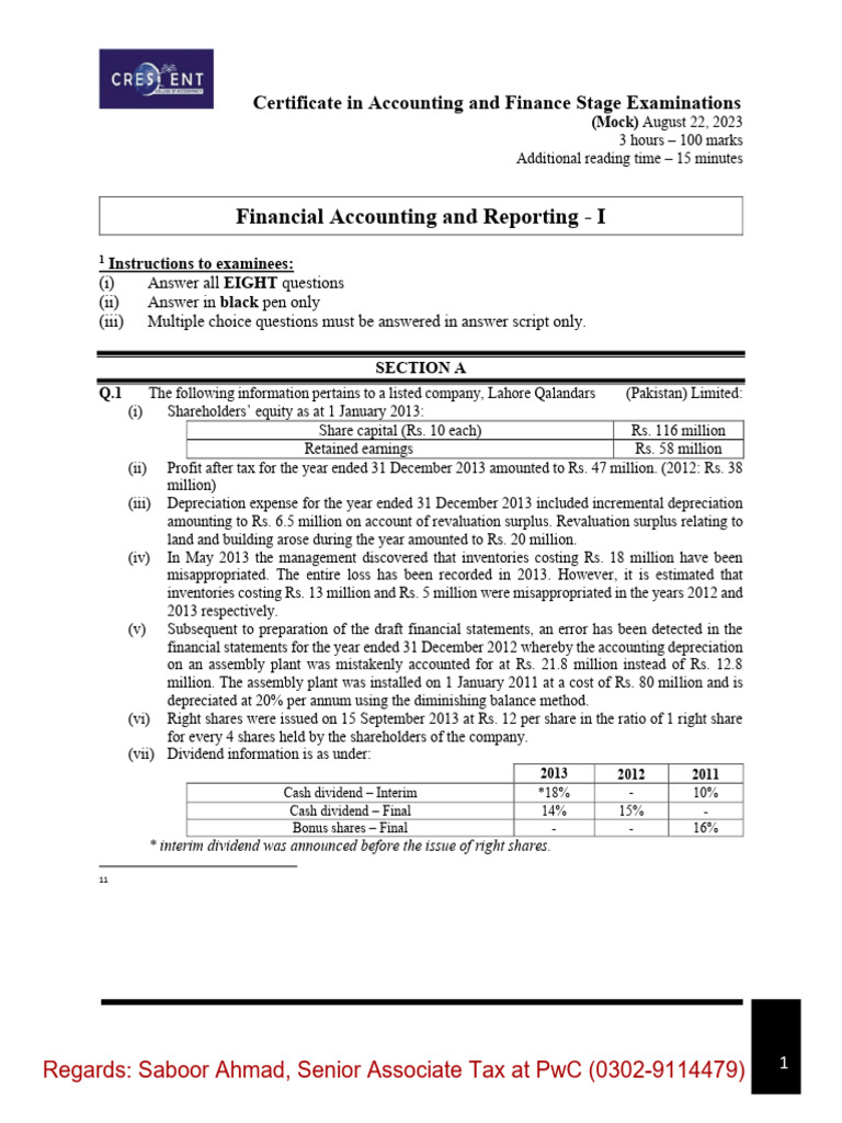 Crescent All CAF Mocks With Solutions Compiled by Saboor Ahmad | PDF ... Crescent All CAF Mocks With Solutions Compiled by Saboor Ahmad | PDF ...