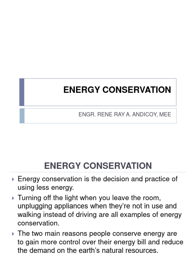 Energy Conservation | PDF | Energy Conservation | Efficient Energy Use Energy Conservation | PDF | Energy Conservation | Efficient Energy Use