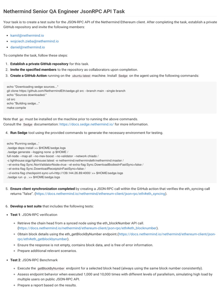 Senior QA Engineer Task | PDF | Systems Engineering | Computer Engineering Senior QA Engineer Task | PDF | Systems Engineering | Computer Engineering