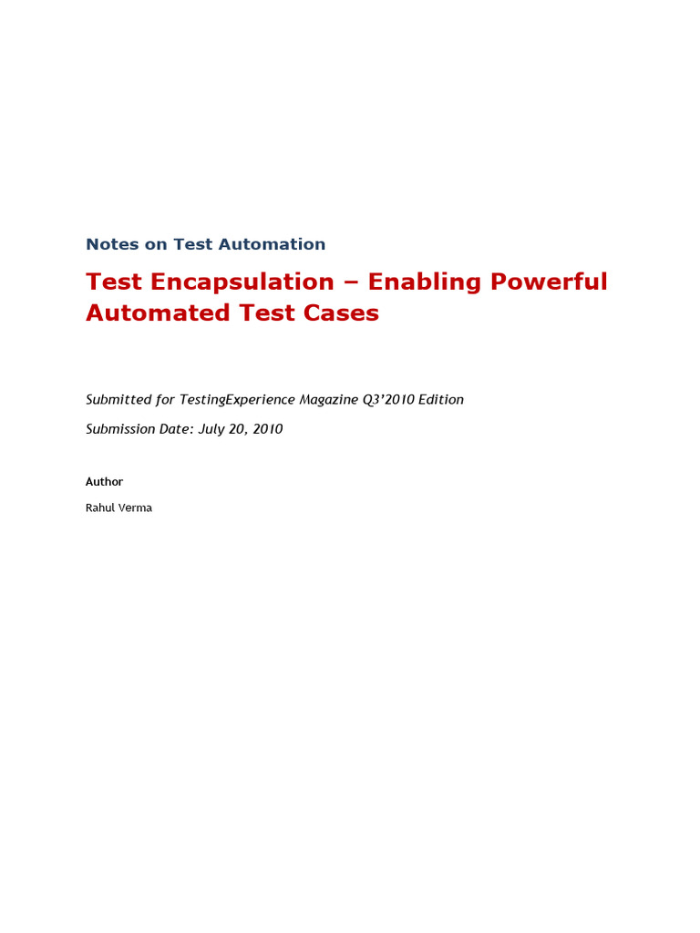 Test Encapsulation Research Paper | PDF | Operating System | Software ...