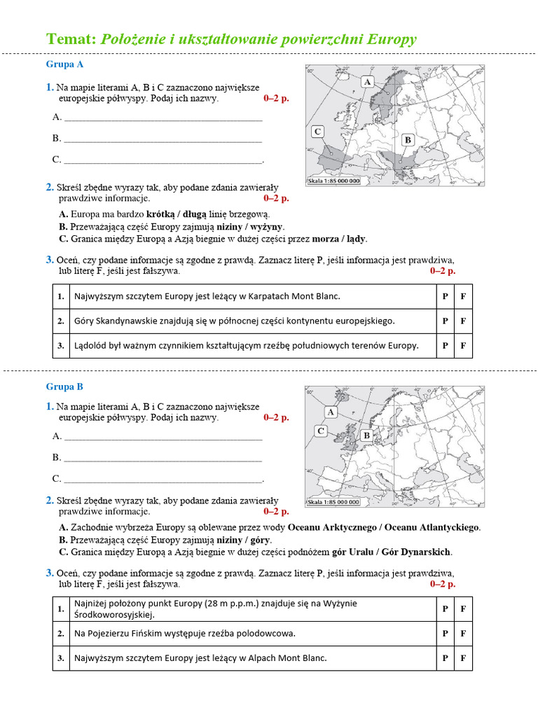 Polozenie I Uksztaltowanie Powierzchni Europy | PDF Polozenie I Uksztaltowanie Powierzchni Europy | PDF
