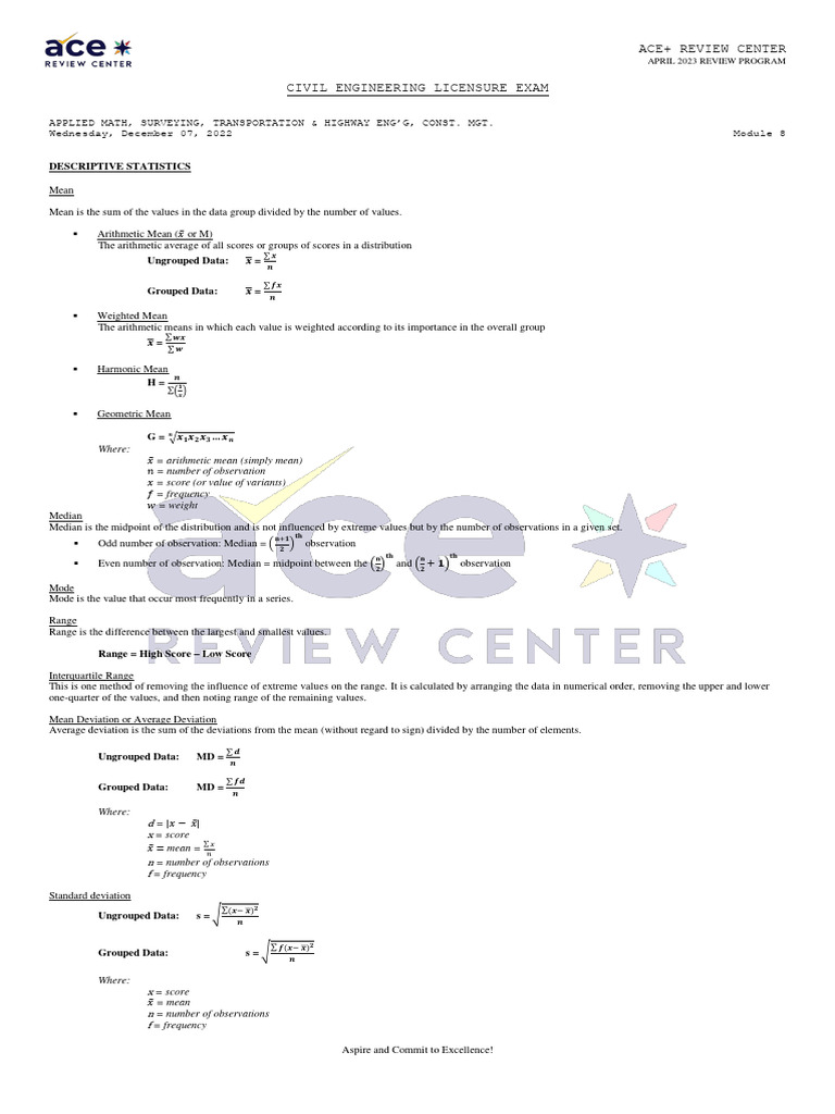 CE Module 8 - Statistics and Probability (Principles) | PDF CE Module 8 - Statistics and Probability (Principles) | PDF