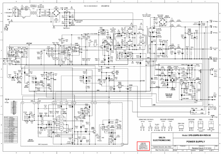 Schema Sursa ATX - DELTA Elec. DPS-200PB-59 | PDF