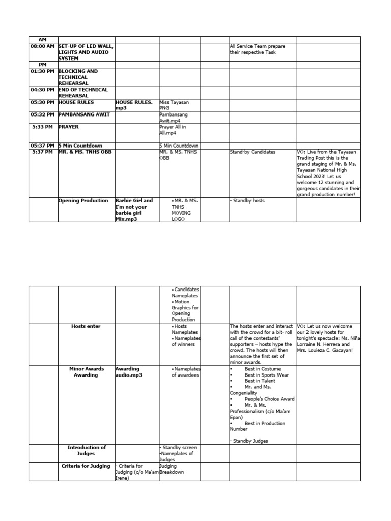 Technical Script | Download Free PDF | Entertainment