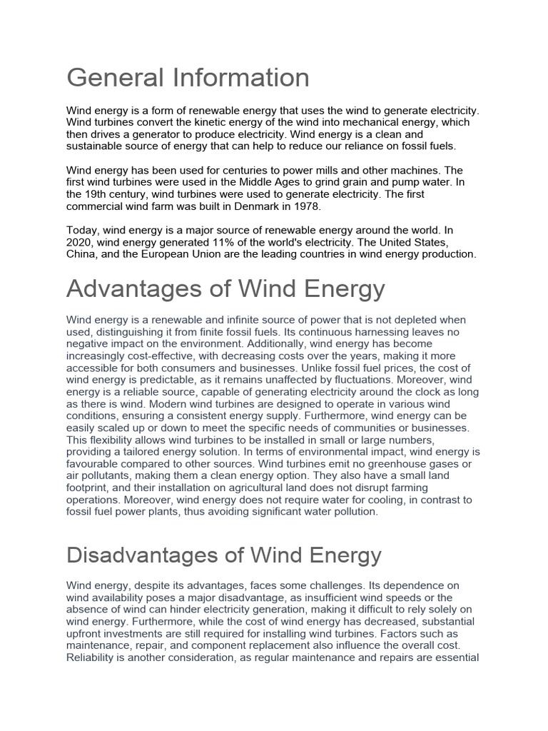 Wind Energy Essay | PDF | Wind Power | Renewable Energy