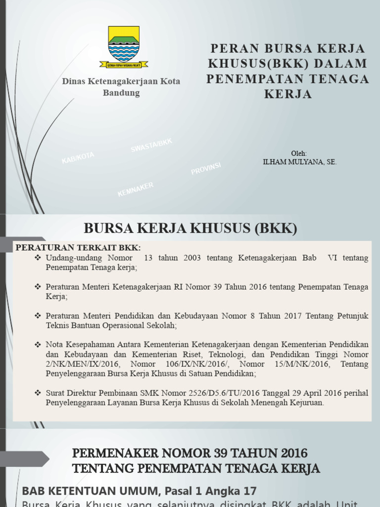 Peran BKK Dalam Penempatan Tenaga Kerja | PDF