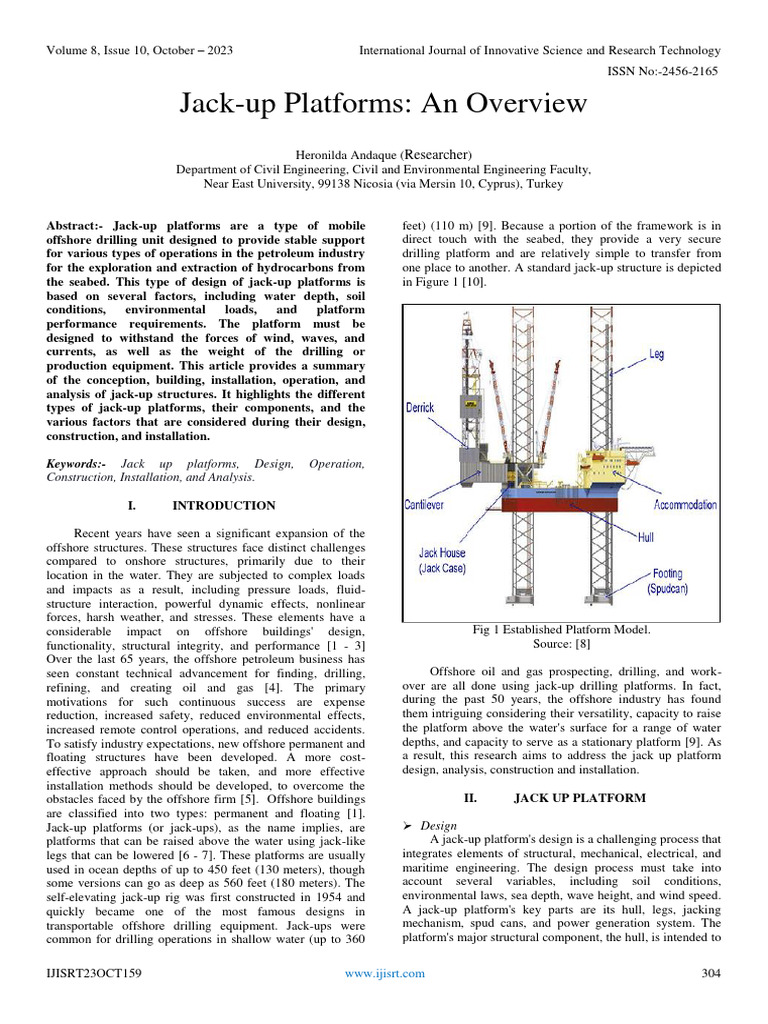 Jack-Up Platforms: An Overview | PDF | Offshore Drilling | Oil Well