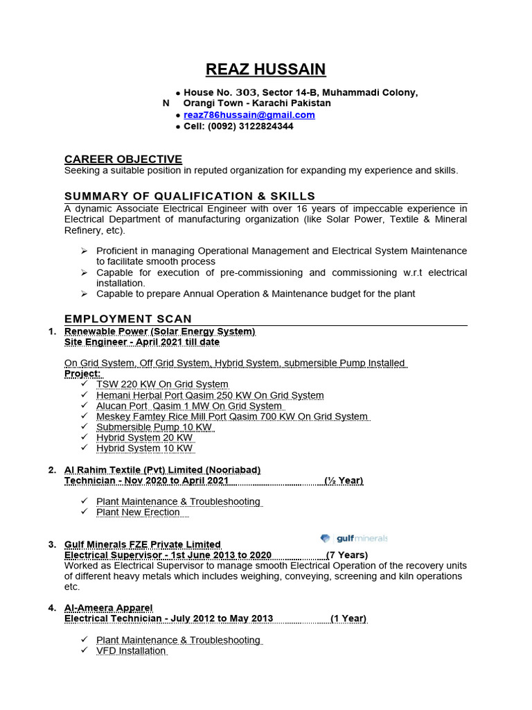 Riaz Hussain CV | PDF