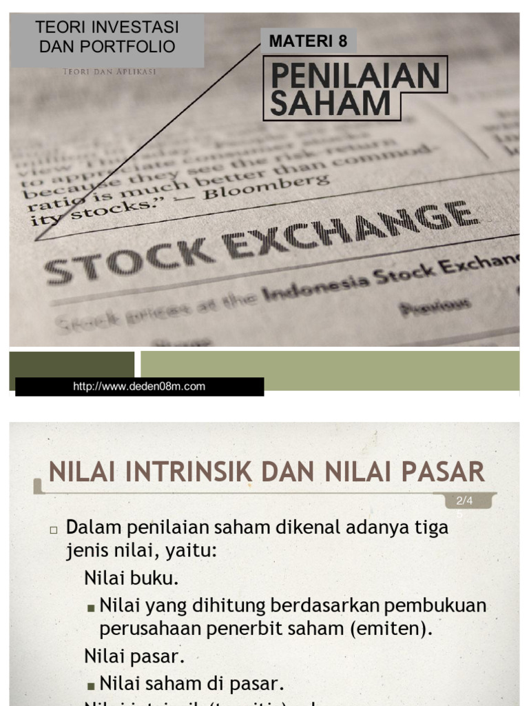 Materi 8 Penilaian Saham | PDF