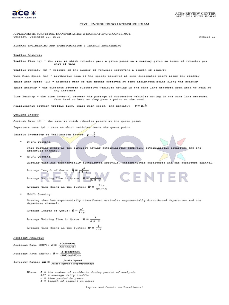 CE Module 12 - Highway and Transpo (Principles) | PDF
