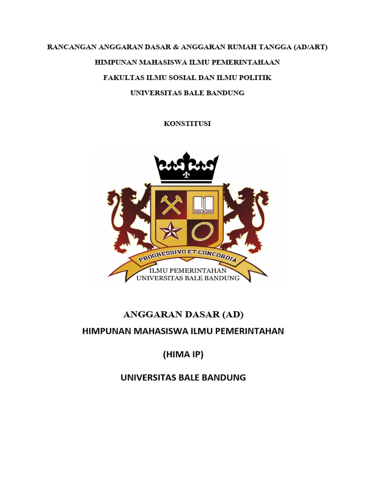 AD/ART HIMA Ilmu Pemerintahan UNIBBA | PDF