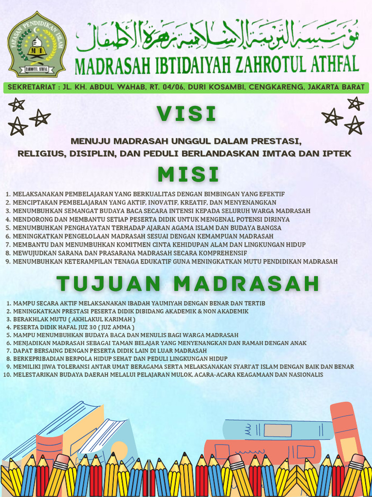 Visi & Misi MI Zahrotul Athfal | PDF