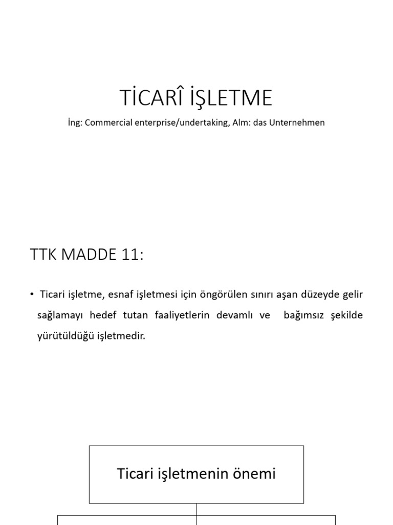 Hafta 2 Ticari Isletme Slaytlari | PDF