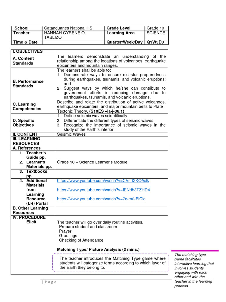 Lesson-Plan COT1 | PDF