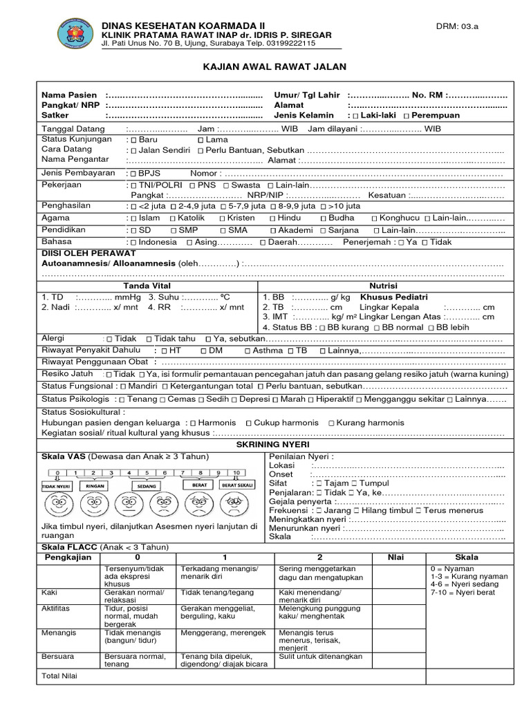 Formulir Kajian Pasien Rawat Jalan | PDF