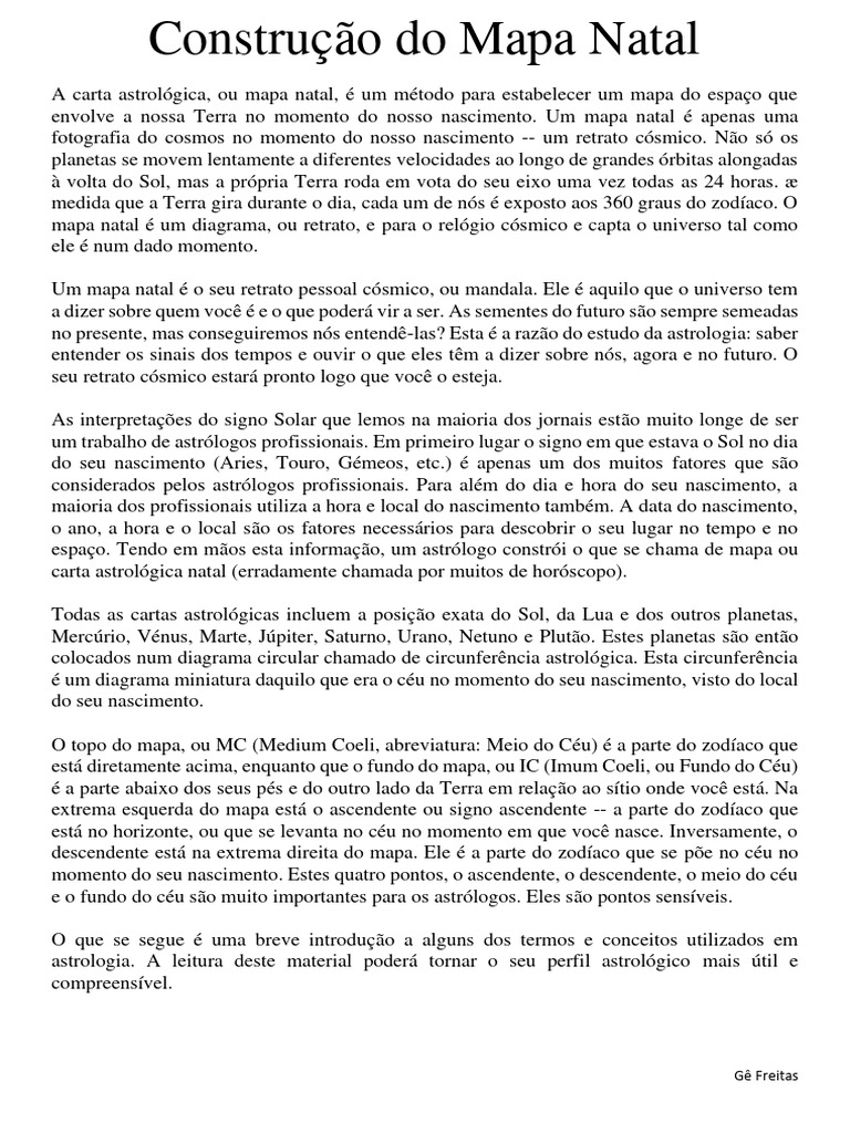 Guia Completo do Mapa Natal Astrológico | PDF | Zodíaco | Astrologia
