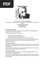 Barthes' Five Codes | PDF | Philosophical Movements | Human Communication