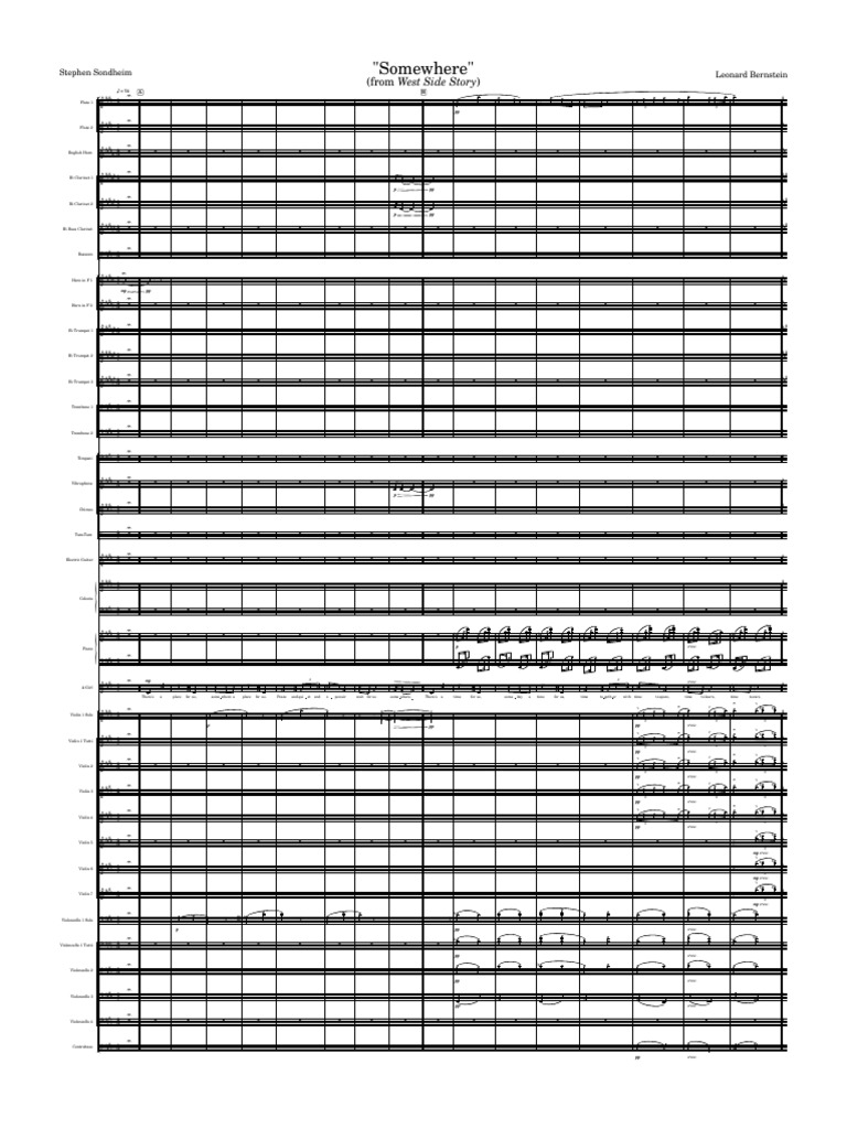 Somewhere总谱 | PDF | Orchestral Music | Musical Forms