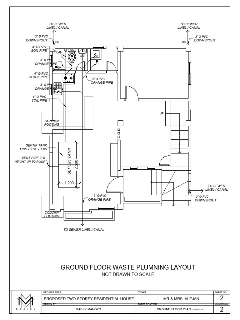 Ground Floor Plumbing Layout | PDF | Plumbing | Environmental Science