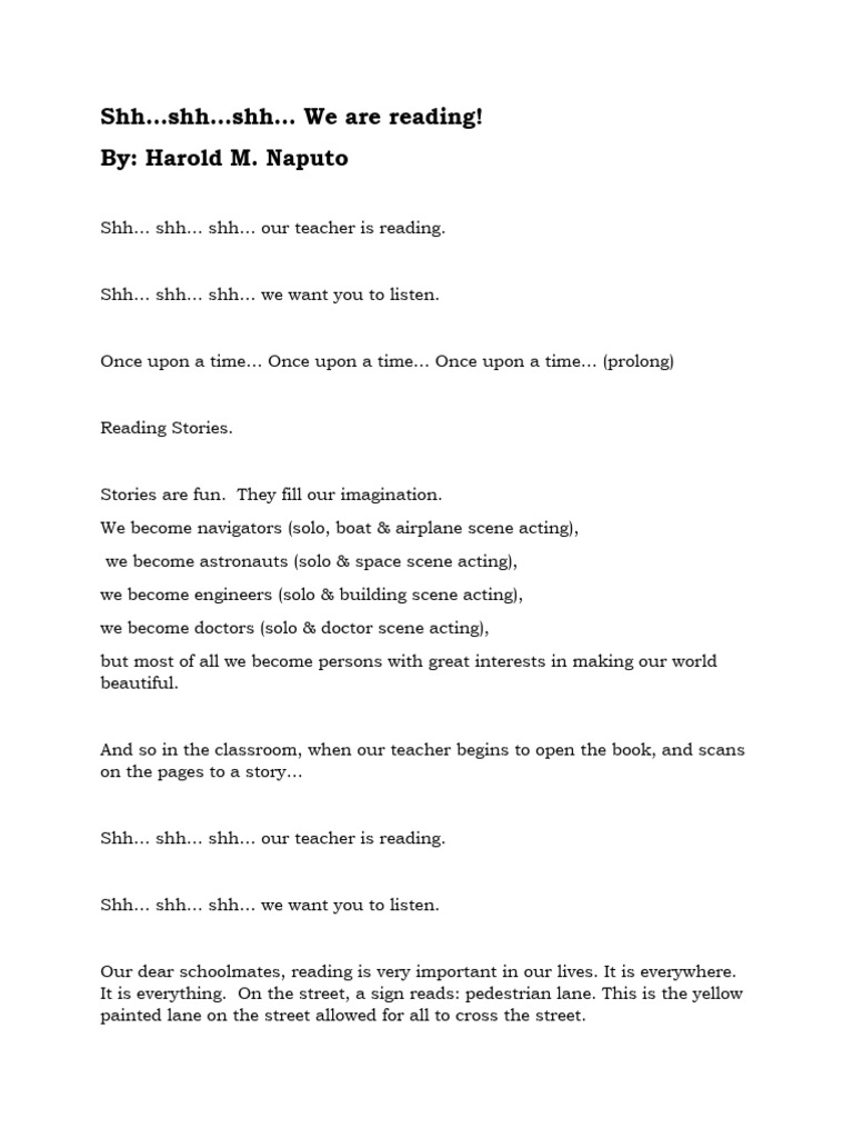 Shh… We Are Reading! A Choral Piece | PDF | Art