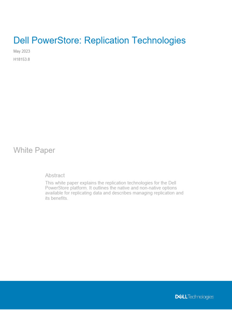 h18153 Dell Powerstore Replication Technologies | PDF | Replication ...