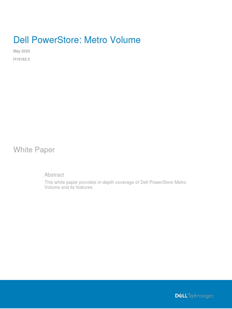 h19163 Dell Powerstore Metro Volume | PDF