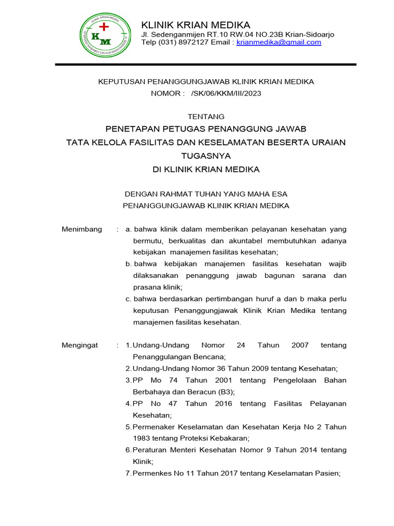 SK PJ Tim MFK | PDF | Pengembangan Diri | Kesehatan Holistik