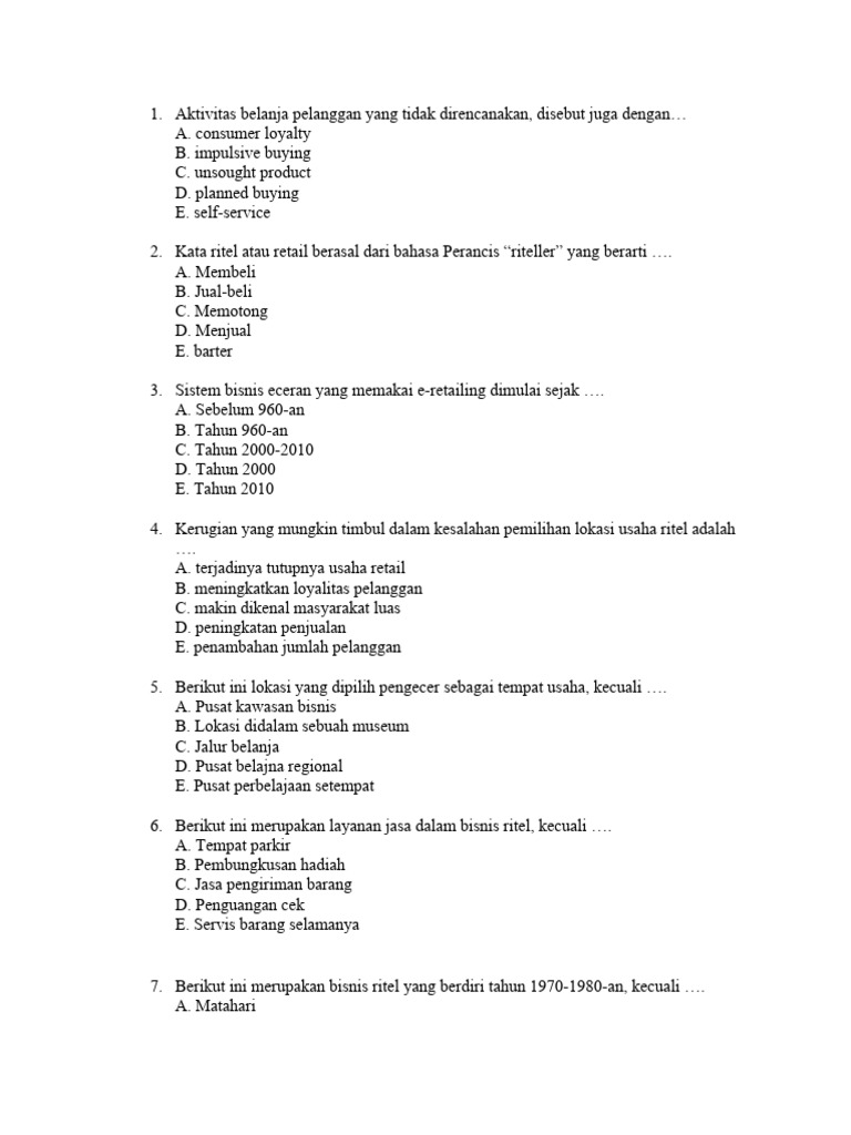 Uts SMT 1 Xi-Bdp Retail | PDF