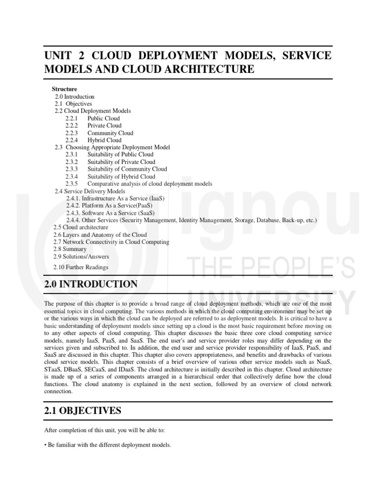 Cloud Deployment Models Service Models and Cloud Architecture | PDF ... Cloud Deployment Models Service Models and Cloud Architecture | PDF ...
