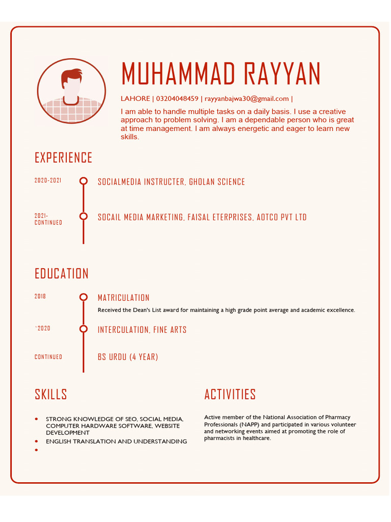 CV Rayyan | PDF
