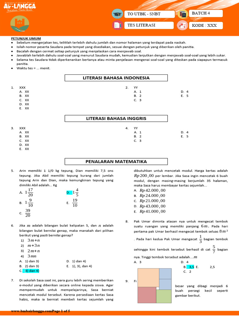 TO SNBT #4 - Tes Literasi 2022-2023 | PDF
