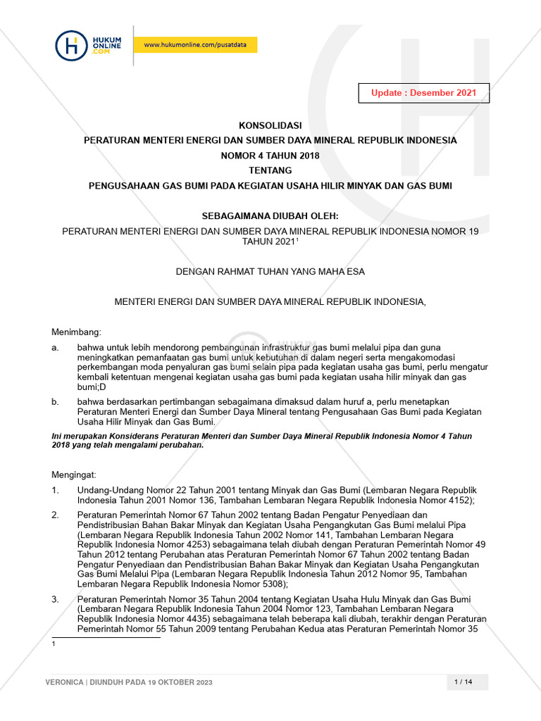 Permen Esdm 4 2018 KNS | PDF