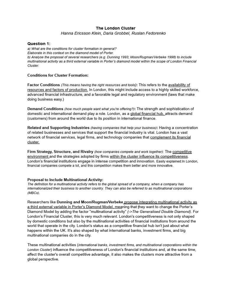 London Financial Cluster Analysis | PDF | Cost Of Living | Innovation