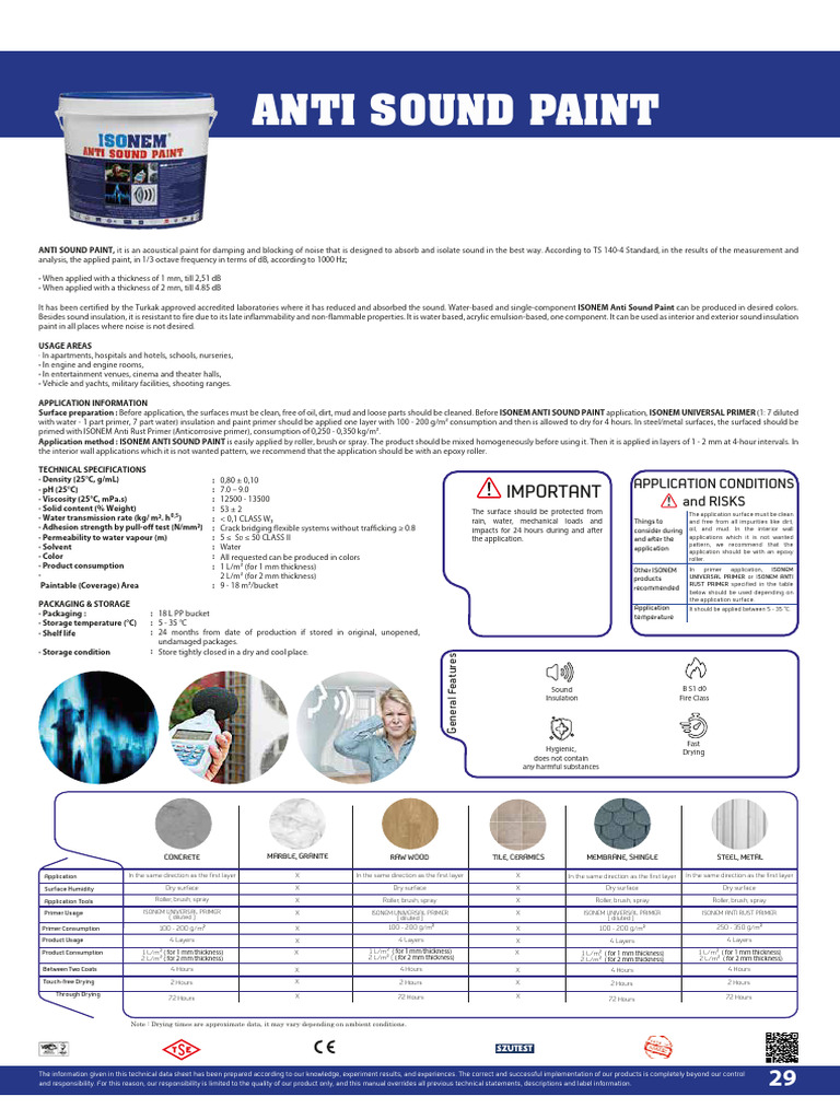 Isonem Anti Sound Paint | Download Free PDF | Paint | Sound