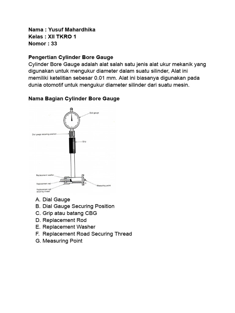 Cara Menggunakan Cylinder Bore Gauge | PDF