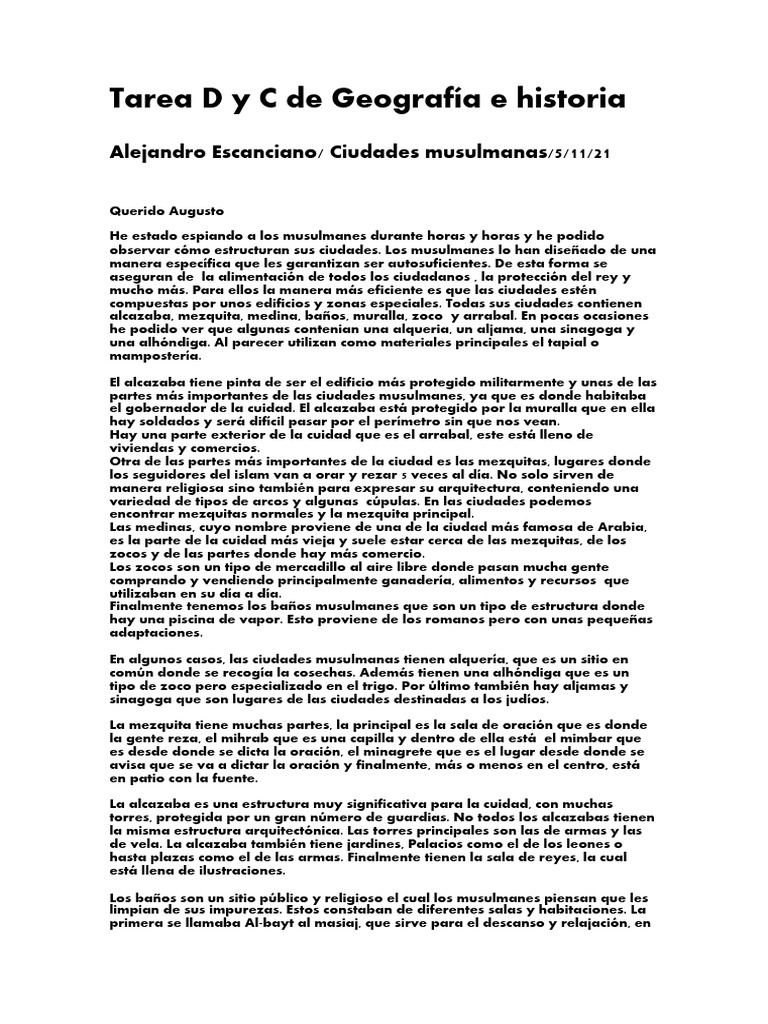 Tarea D y C Geografia | Descargar gratis PDF | Mezquita