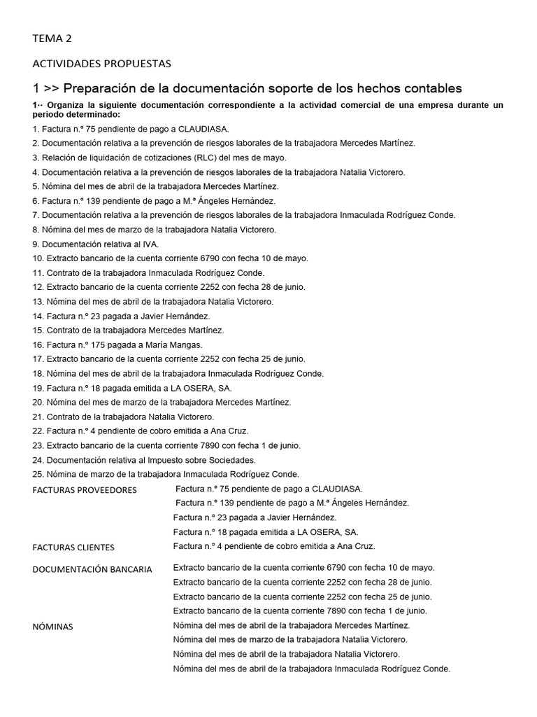 Ejercicios Unidad 2 | PDF