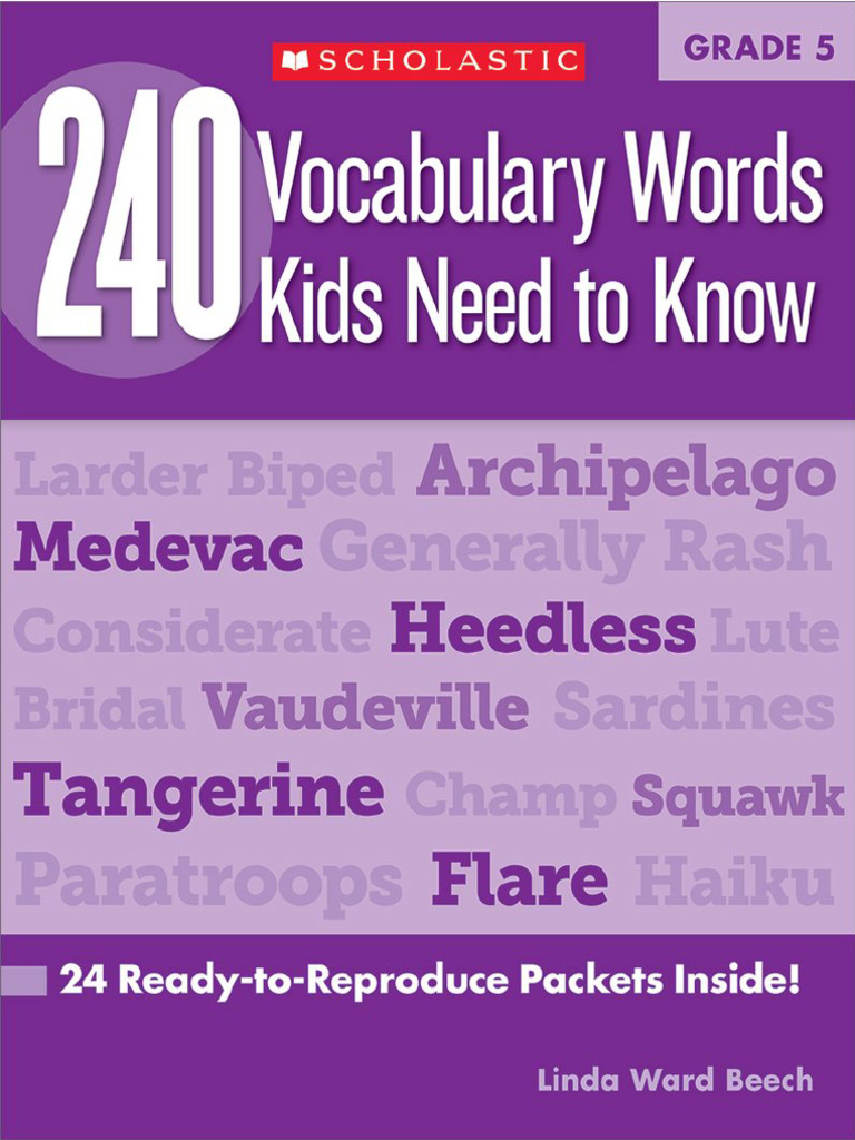 240 Vocabulary Words Kids Need To Know Grade5 | PDF | Lexicology ...