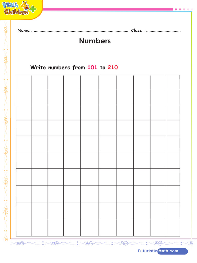 Numbers 101 200 Worksheet | PDF