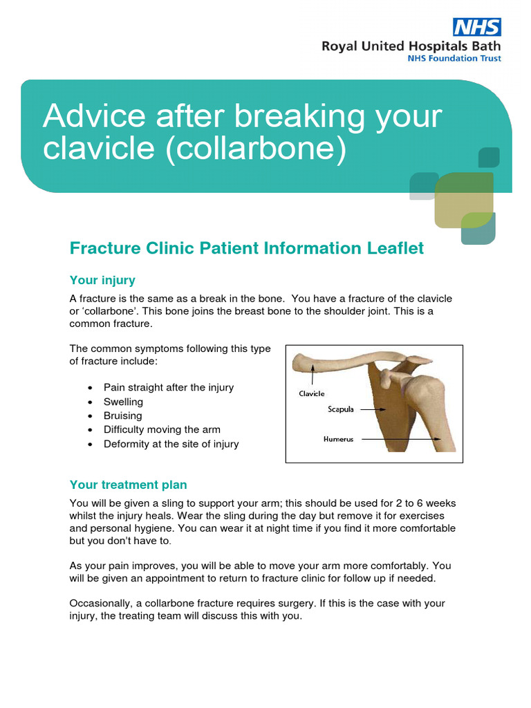 ORT038 Advice After Breaking Your Clavicle | PDF | Injury | Clinical ...