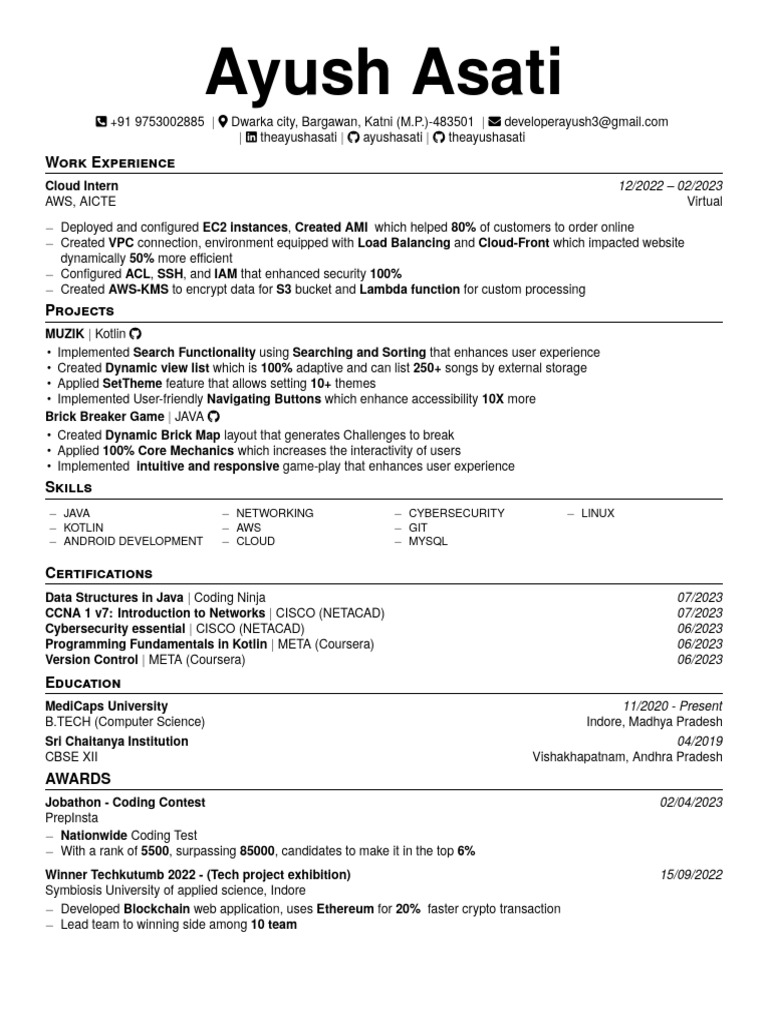 Resume Template by Orest | PDF | Cloud Computing | Amazon Web Services