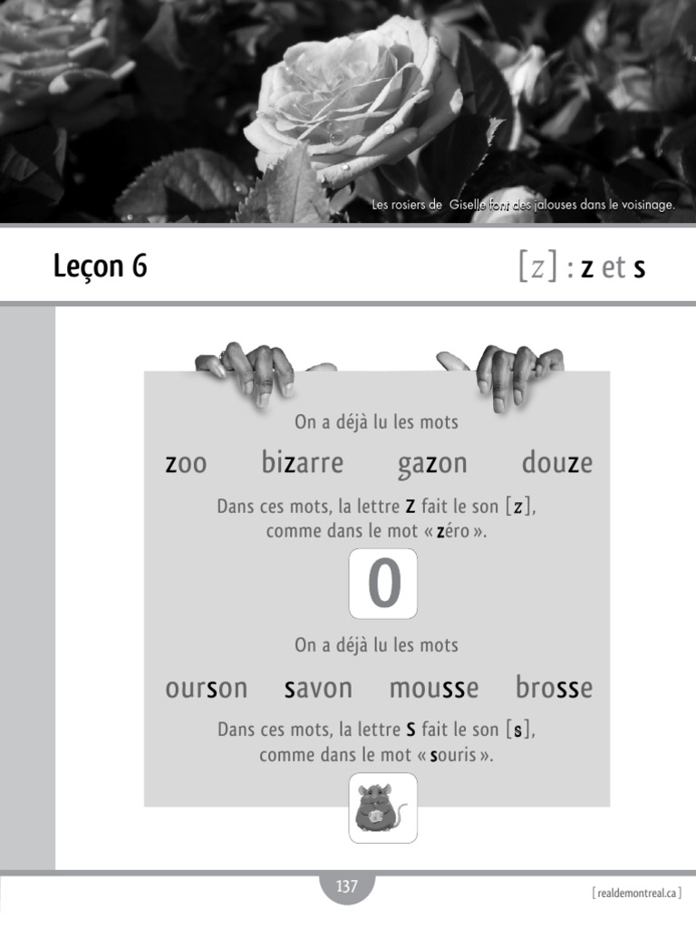 Leçon sur les sons s et z | PDF