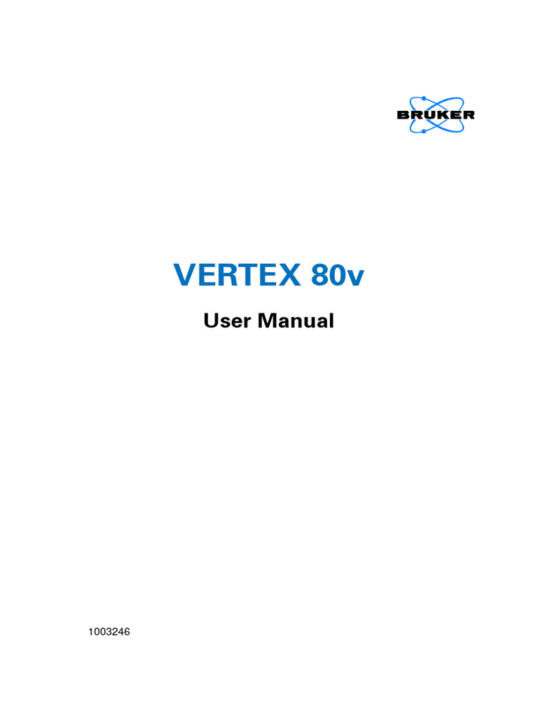 VERTEX 80V Manual 1003246 en 2nd Edition | PDF