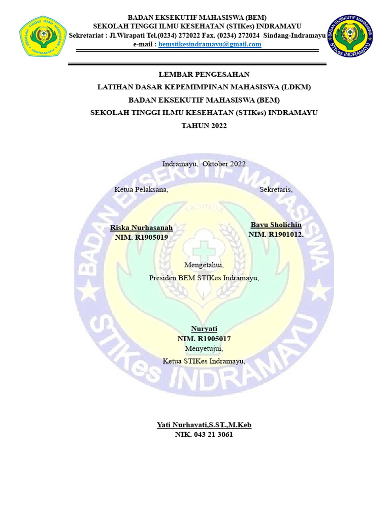 Salinan Dari PROPOSAL LDKM 2022 (Latihan Dasar Kepemimpinan) | PDF | Pengembangan Diri